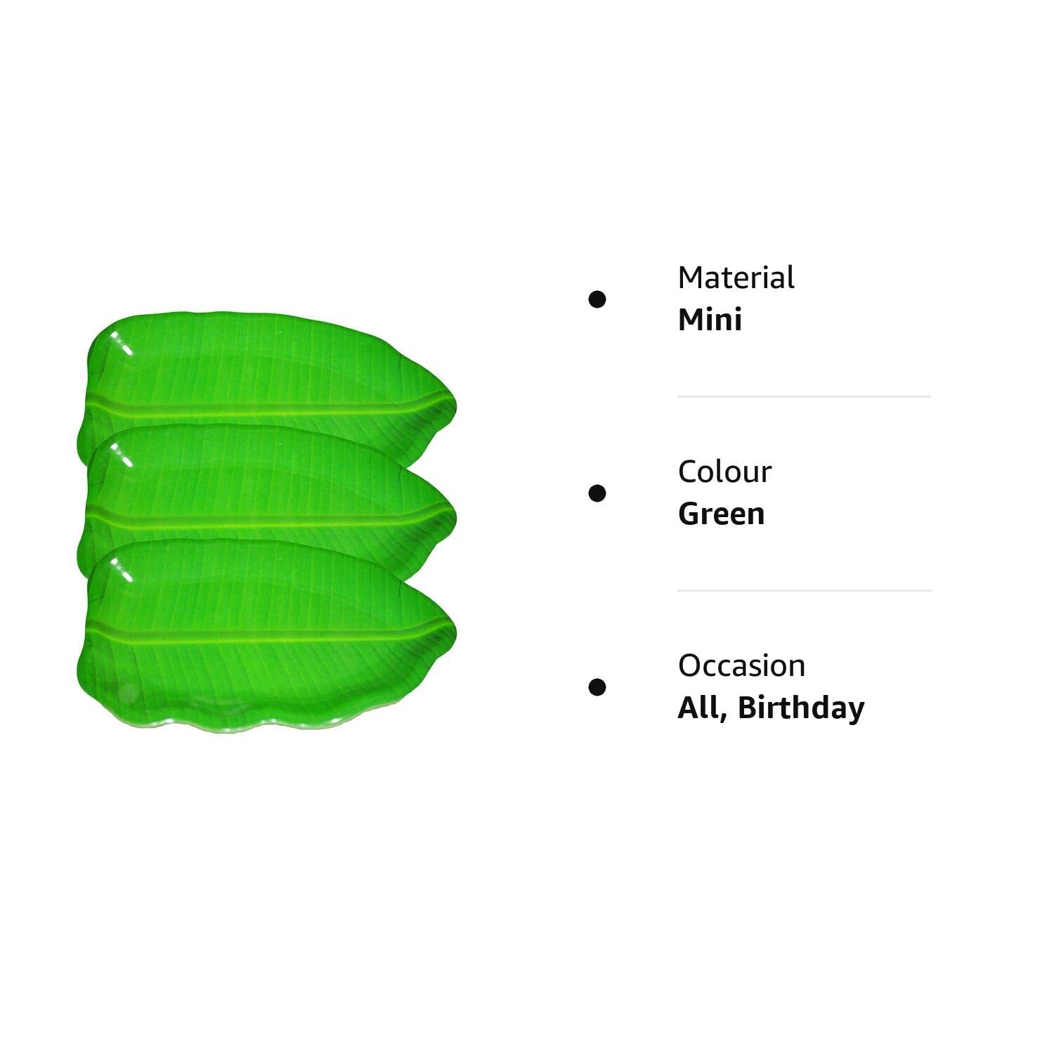 New Banana Leaf Shape Platter Plate ( Green , Pack of 3 ) BEST QUALITY ...