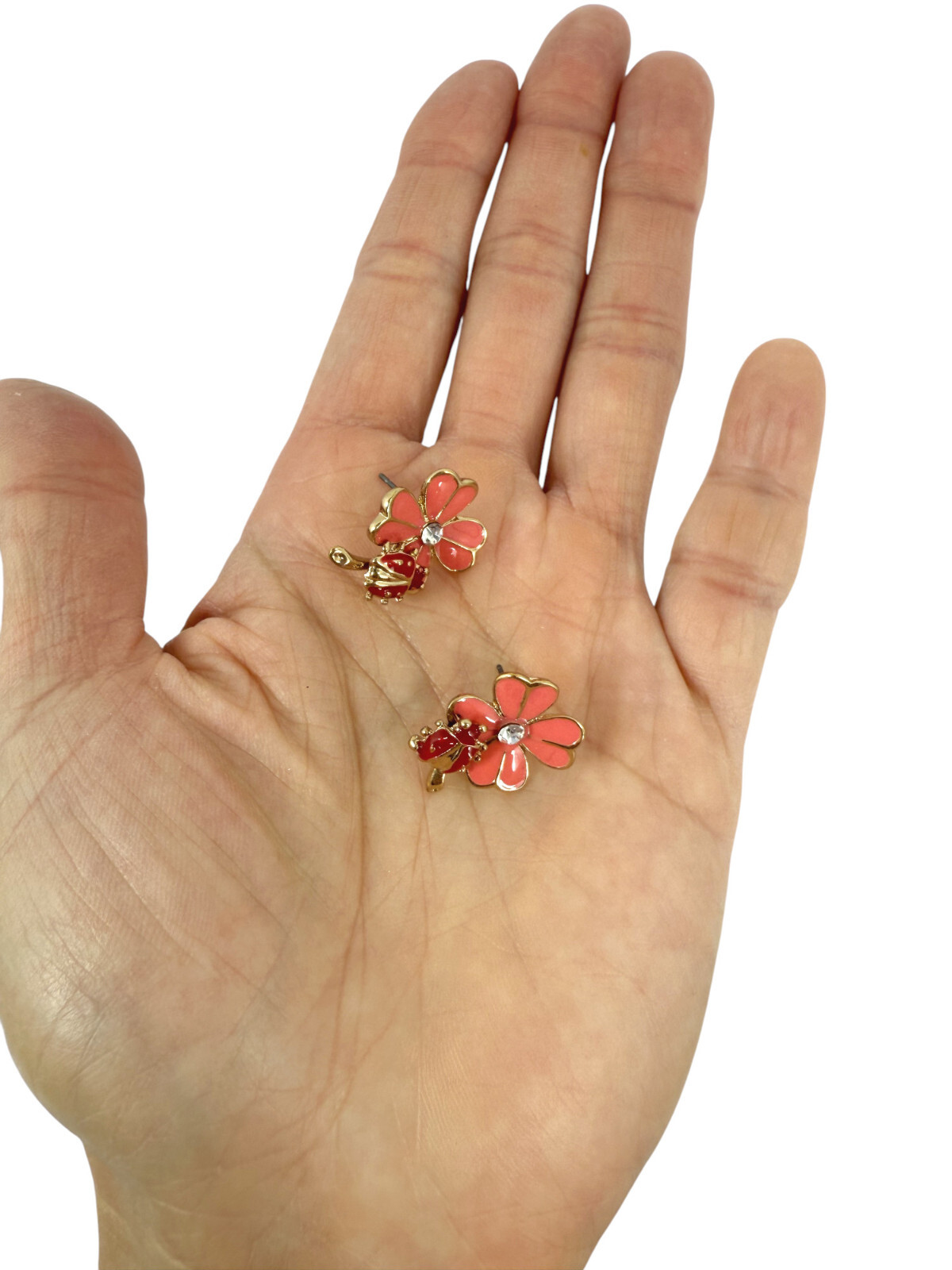 Colorful Daisy Flower & Ladybug Mini Post Earrings – Spring Garden ...
