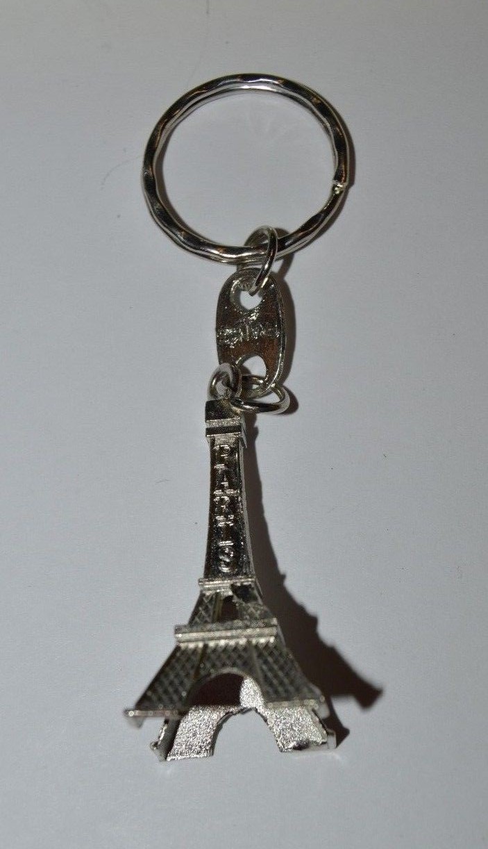 Vintage Thin Metal Paris France Eiffel Tower Shaped Key Chain Rare | eBay