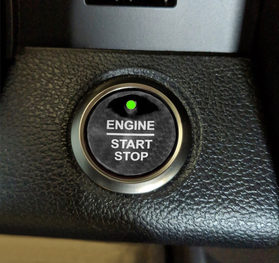 Black Real Carbon Fiber Keyless Engine Push Start Button For Ford F-150 ...