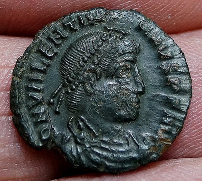 VALENTINIAN I, WINGED VICTORY, 364-367 A.D, 18mm, 2.0g, Ancient Roman ...