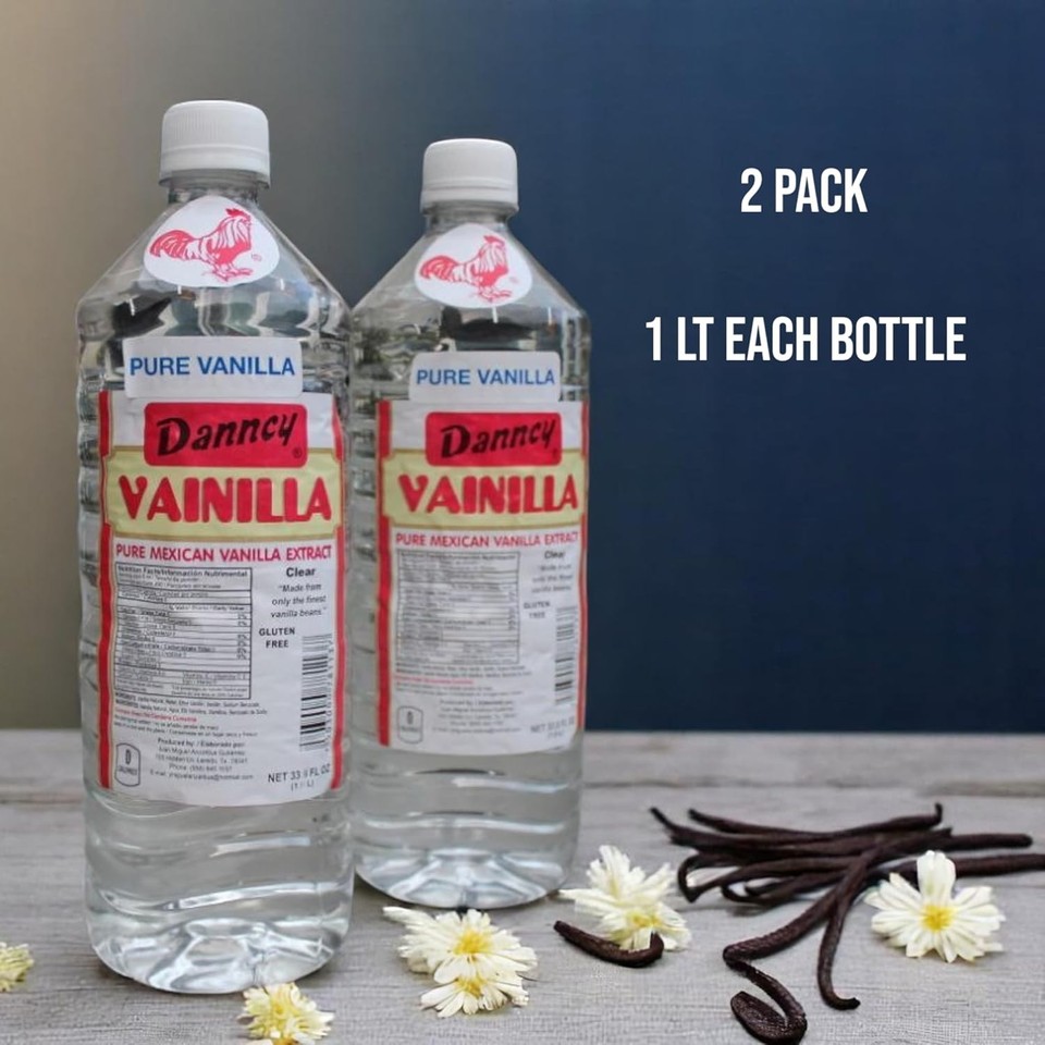 Danncy Vanilla Clear 33.8 fl oz (1L) 2 pack - Authentic Mexican Vanilla ...