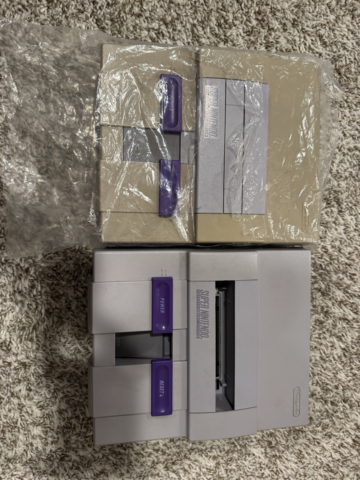 Lot of 2 OEM Super Nintendo SNES Consoles WORKS w/ VIDEO ISSUES Parts ...