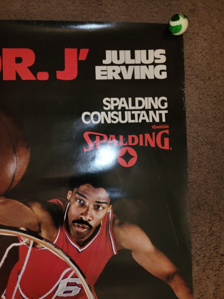 Vintage 1970's Julius Erving Spalding Basketball Poster Spalding ...
