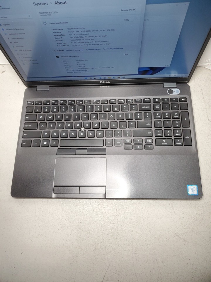 Dell Latitude 5500 15.6" Laptop i5-8365U 1.6GHz 16GB RAM 256GB SSD BIOS ...
