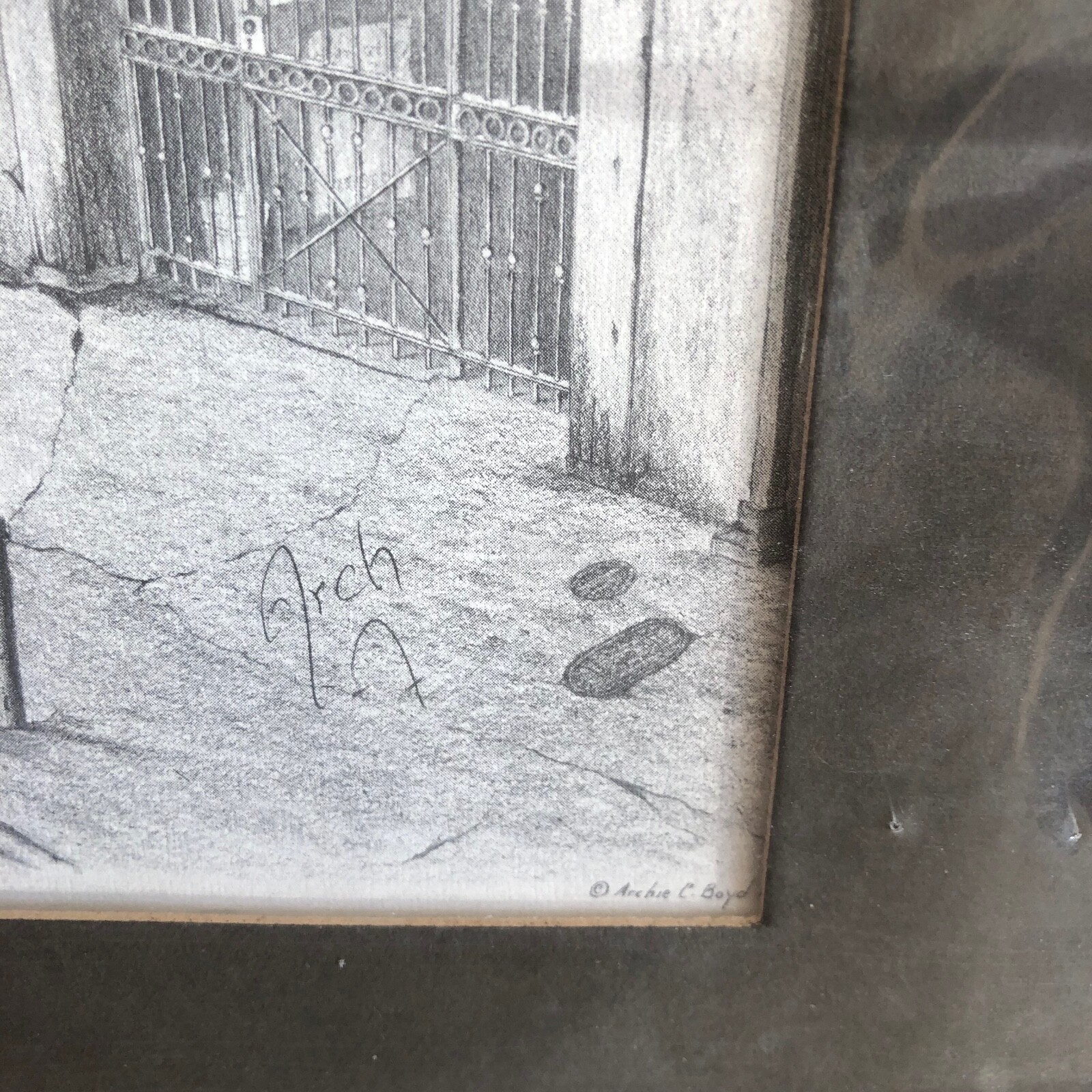 ARCHIE C BOYD "ST PETERS STREET" NEW ORLEANS HAND SIGNED PRINT MATTED ...