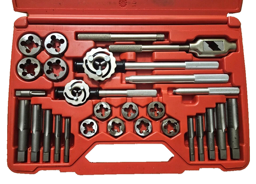 NOS Snap-on™ TD9902B 25-Piece SAE Tap and Die NC & NF Set in Red Case ...