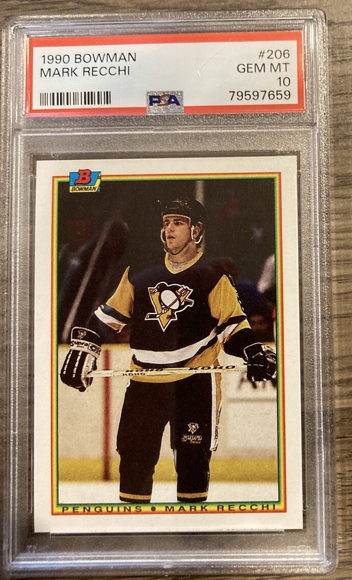 1990 Bowman MARK RECCHI #206 Rookie Card PSA 10 Gem Mint HOF Low Pop ...