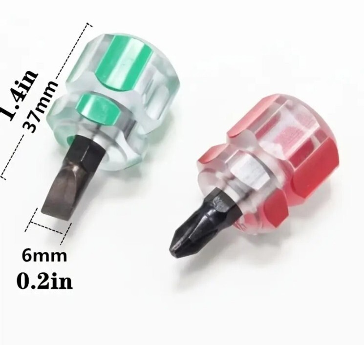 Mini Ultra Short Stubby Screwdriver Set 2 Pieces 1 Phillips, 1 Flat | eBay