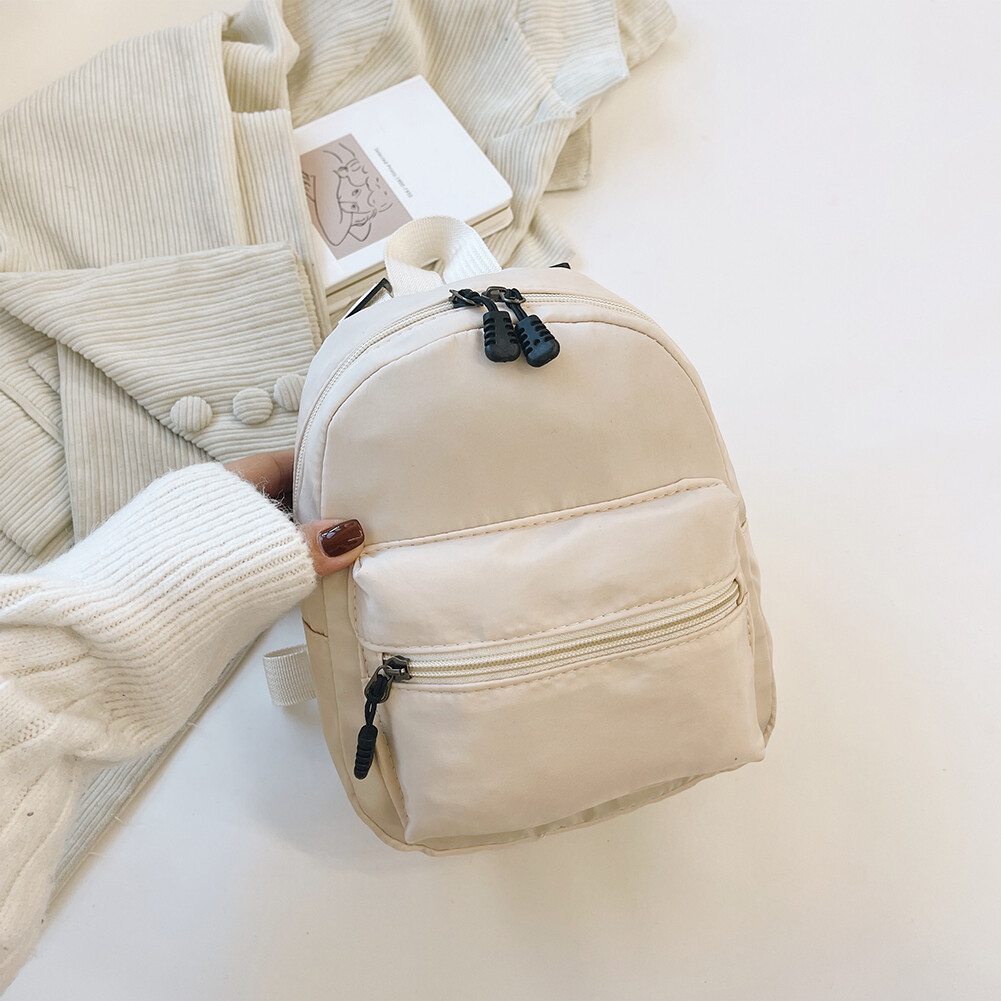 Women Solid Color Backpack Preppy Style School Nylon Mini Rucksack ...
