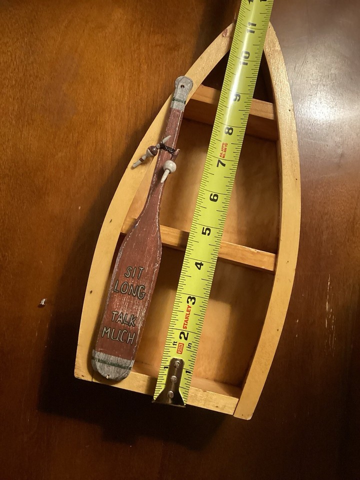 Nautical Wooden Row Boat Shelf Tabletop Or Wall Display Beach Lakehouse ...