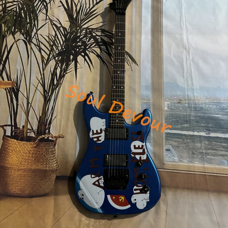 Tom Morello Arm The Homeless Electric Guitar Metallic Blue Black Bridge ...