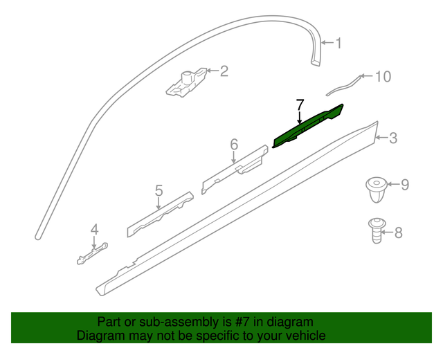 BMW 51777256920 Genuine OEM Factory Original Rocker Molding Support for ...
