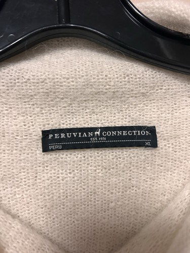 Peruvian Connection Alpaca Sweater Size XL Ivory Cream Pullover Knit ...