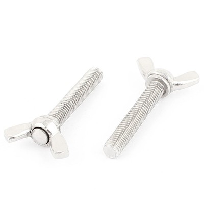 60mm Long M8 Thread 304 Stainless Steel Butterfly Wing Screws Bolts ...