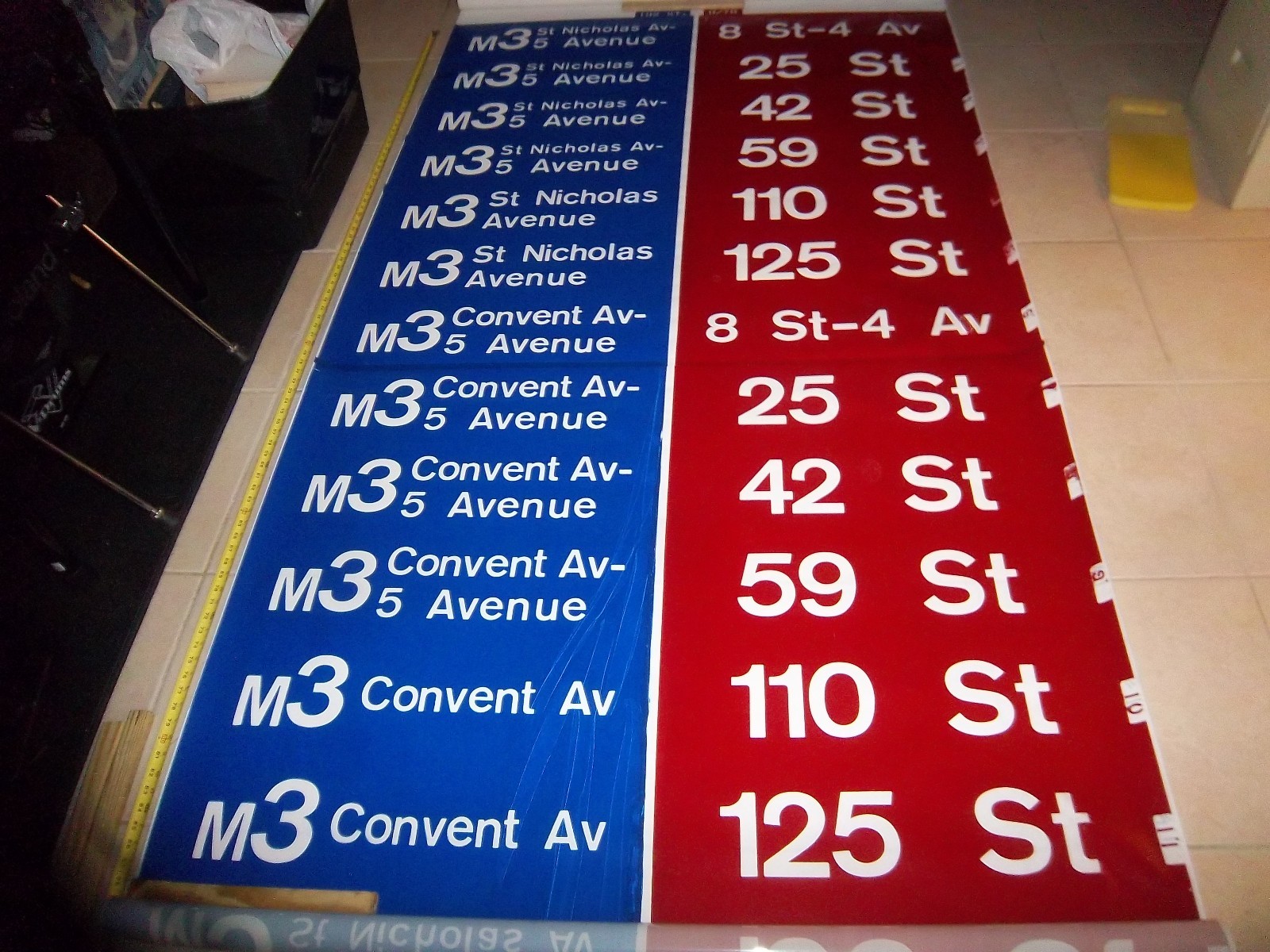 34ft NY NYC BUS ROLL SIGN HOUSTON 42ND ST BROADWAY G W BRIDGE TRIBORO ...
