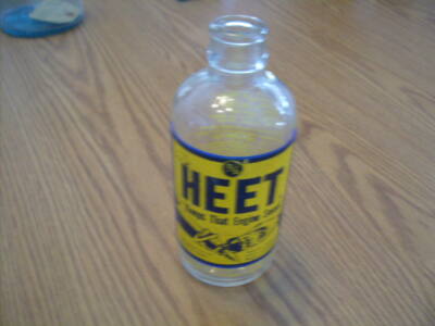 1940s 1950s HEET FUEL ADDITIVE GLASS BOTTLE VINTAGE RARE DEMERT ...