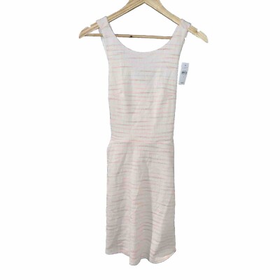 Loft Women's Sleeveless Criss Cross Back Pockets A-Line Dress Cream ...