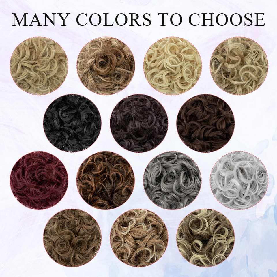 Natural Curly Messy Bun Hair Piece Comb Scrunchie Updo Extensions Real ...