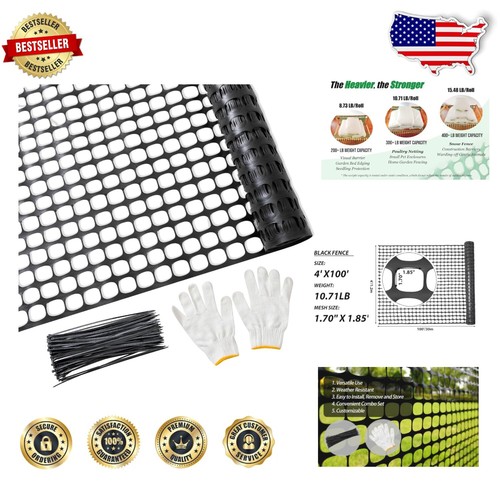 UV-Resistant Temporary Mesh Fence - Customizable 4'x100' Roll with ...