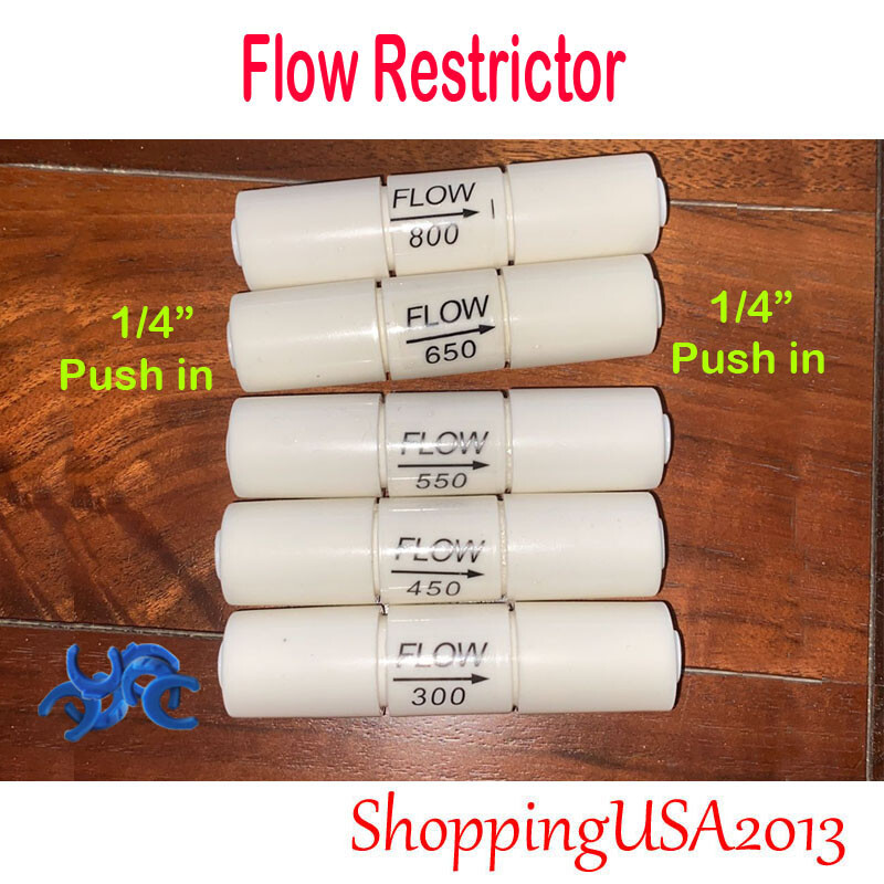 Water Filter Flow Restrictor Connector Quick Connect Push In 1/4" 300 ...