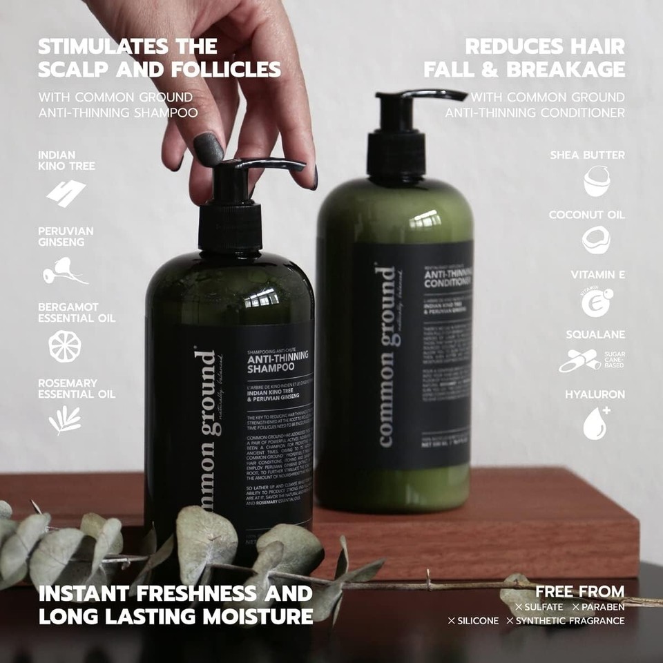 NEW - Common Ground Natural Anti-Thinning Shampoo Conditioner Set ...