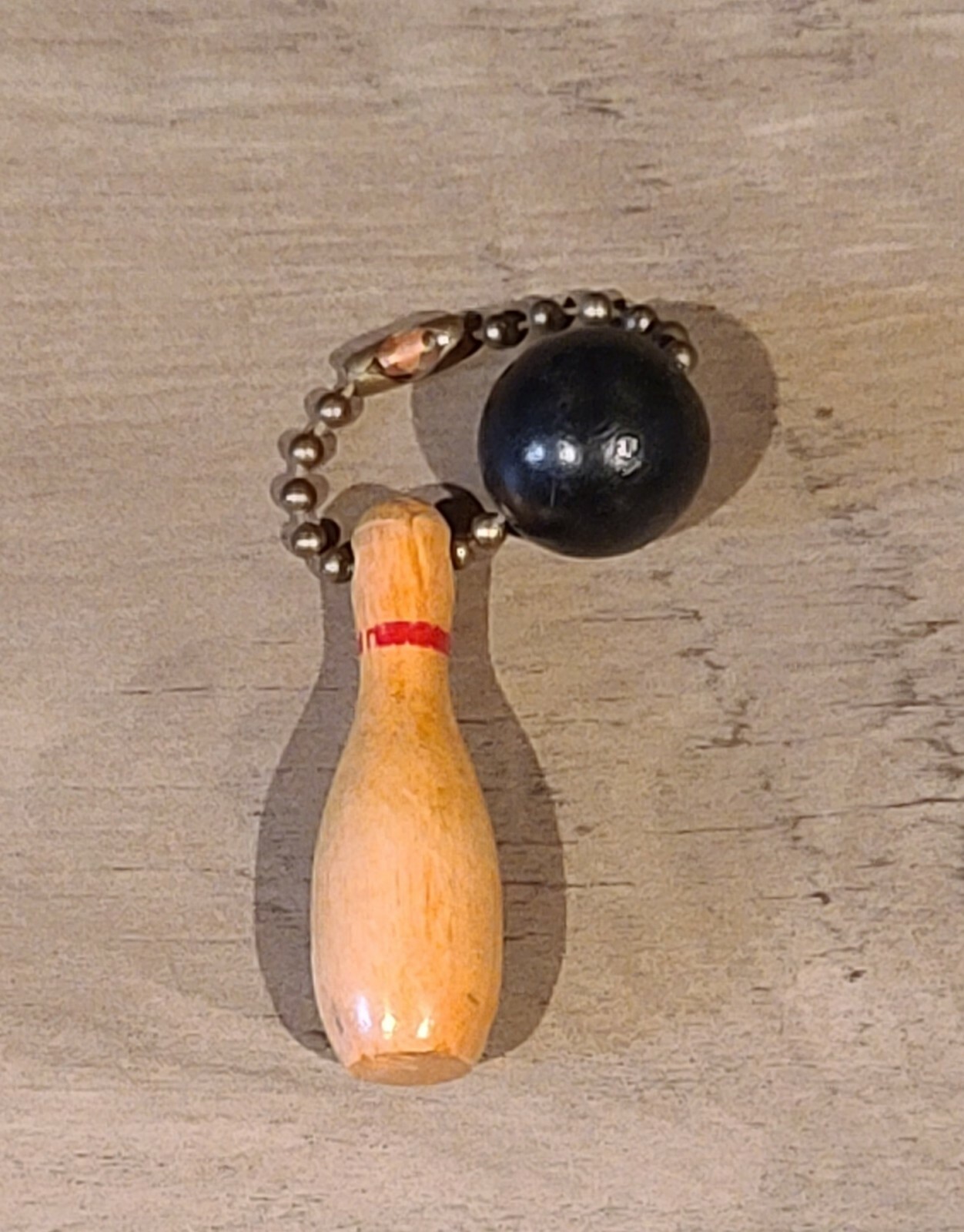 Vintage Wooden Bowling Ball and Pin Keychain | eBay