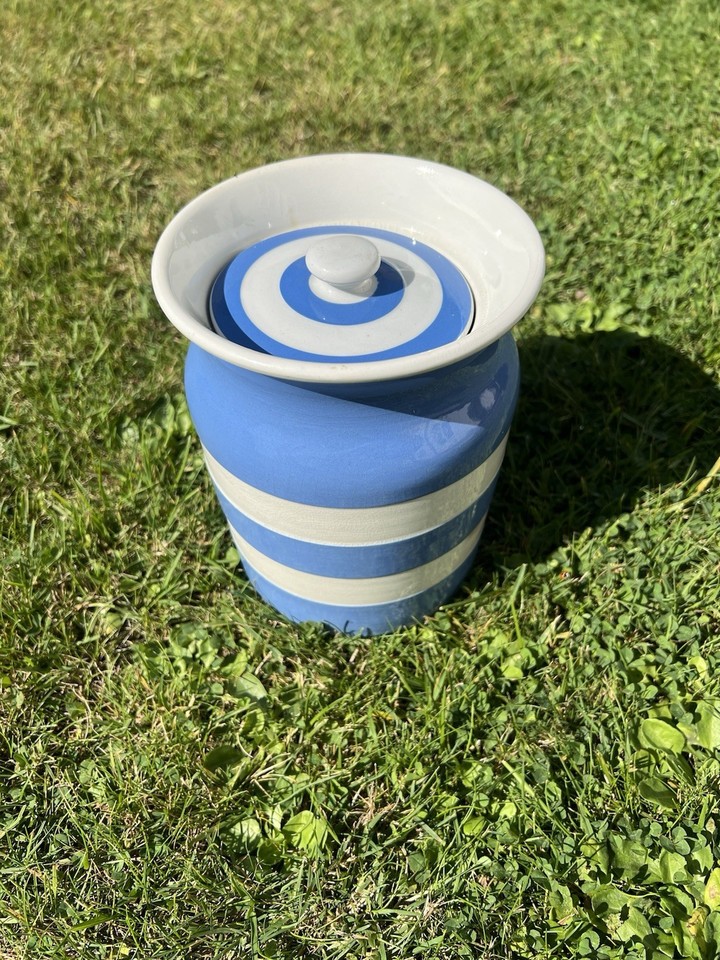 Vintage TG Green Blue & White Cornishware Storage Canister Jar - Green ...