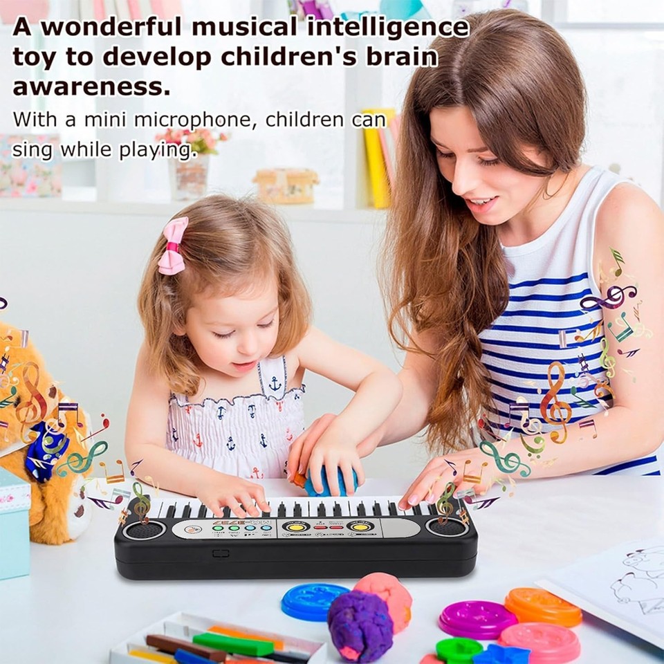 Battery Operated Kids Electronic Keyboard - 37 Keys with Versatile ...
