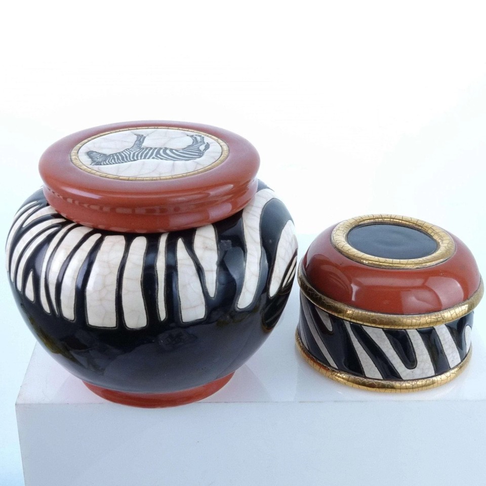 Longwy Sanka Zebras African Style French Art Pottery 1990's | eBay