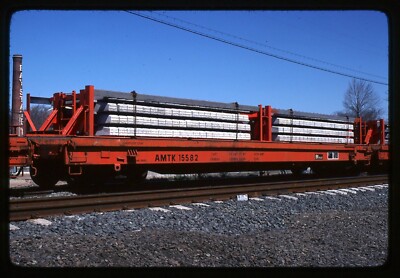Railroad Slide - Amtrak #15582 MOW Flat Car 1979 Mansfield Concrete Tie ...