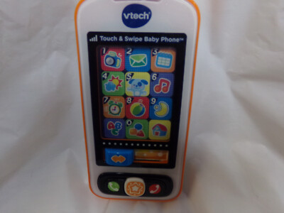 Vtech Touch and Swipe Baby Phone Orange White USED Tested & Works | eBay