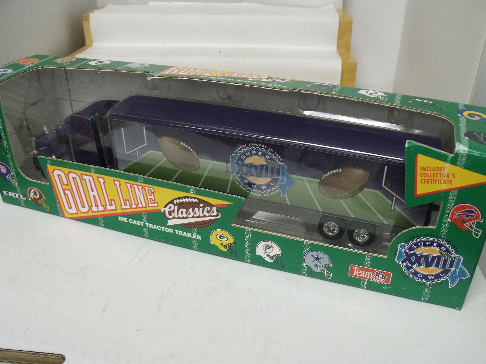 ERTL,1993, SUPER BOWL XXVIII 1/30/94 ATLANTA,TRACTOR TRAILER, 1:64 ...