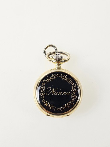Nanna Eternity Quartz Black/Gold/Silver Tones Pocket/Pendent Watch ...