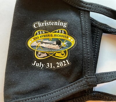 Hyman G. Rickover SSN-795 US Navy submarine christening cloth face mask ...