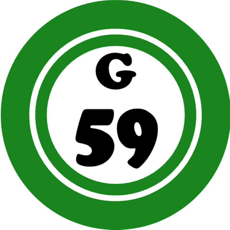 G 59 G59 Bingo Ball - 100 Pack Circle Stickers 3" x 3" Hobby Number ...