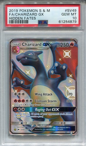 Pokemon Sun & Moon Hidden Fates Shiny Vault Card SV49 Charizard PSA 10 ...