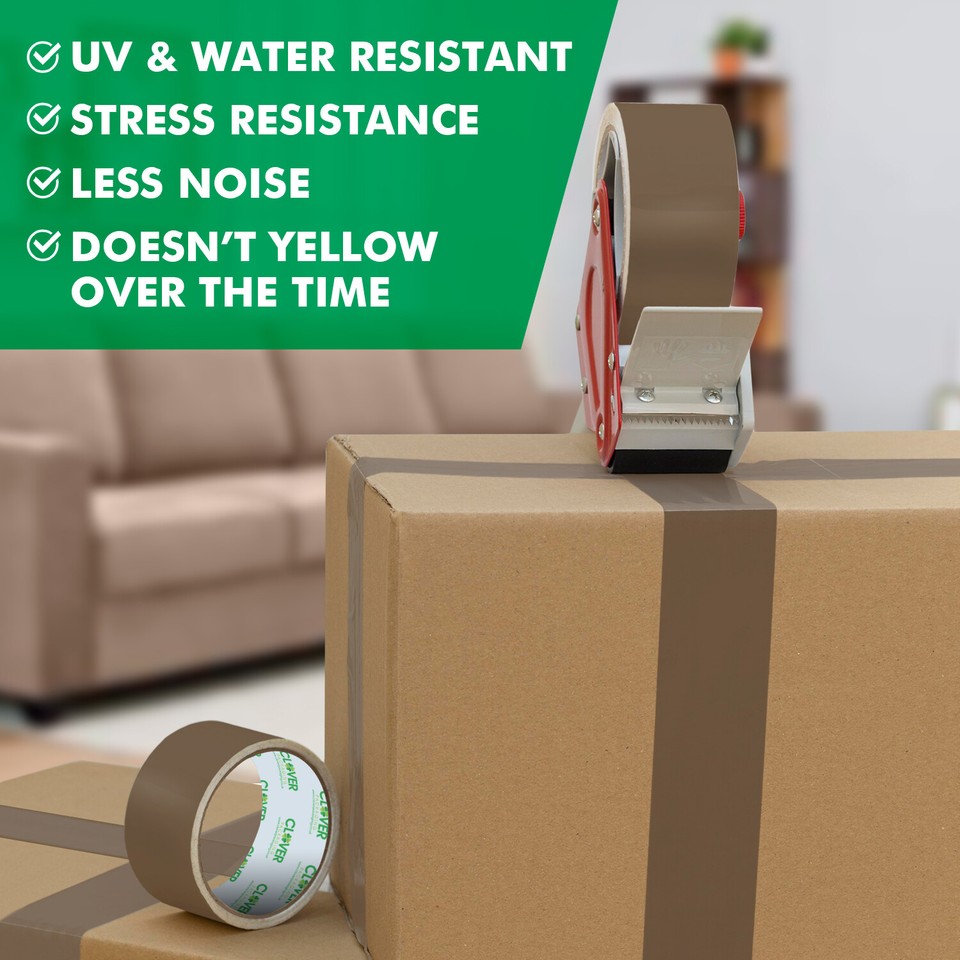 72 ROLLS STRONG BROWN PARCEL PACKING TAPE PACKAGING BOX SEALING 48MM x ...