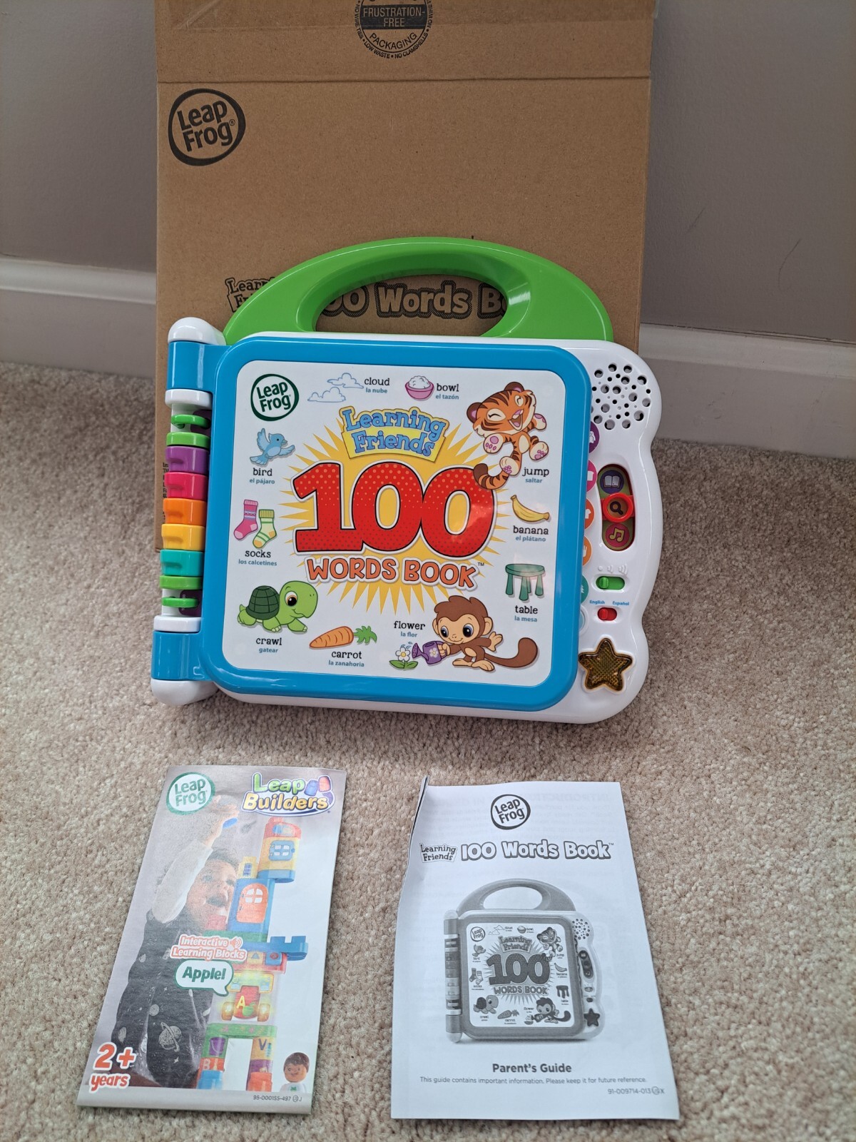 LeapFrog 80-601541 Learning Friends 100 Words Book - Green - Open Box ...