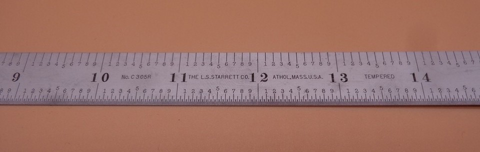 Starrett C305R-24 Full Flexible Steel Rule with Inch Graduations, 5R ...