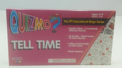 New! QUIZMO Tell Time Educational Bingo Game Ages 6-9 | eBay