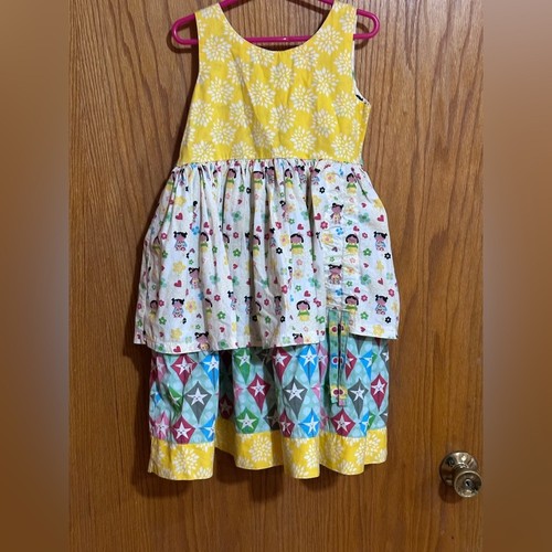 Jelly the Pug Colorful Sleeveless Sz 6x Dress Patterns tired ruffles. Q ...