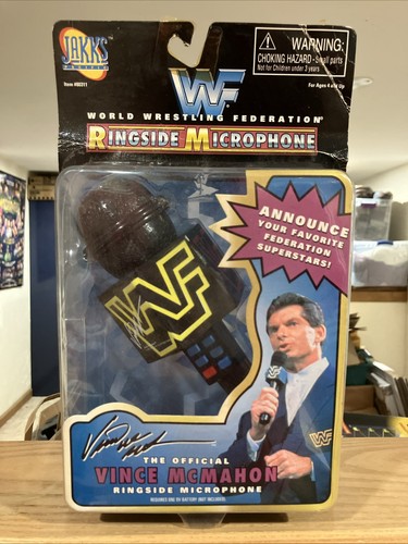WWF Vince McMahon Ringside Microphone Jakks RARE HTF 1997 Vintage WWE ...