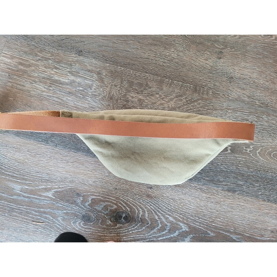 Madewell Women's Olive Green Canvas Leather Trim Fanny Pack Crossbody ...