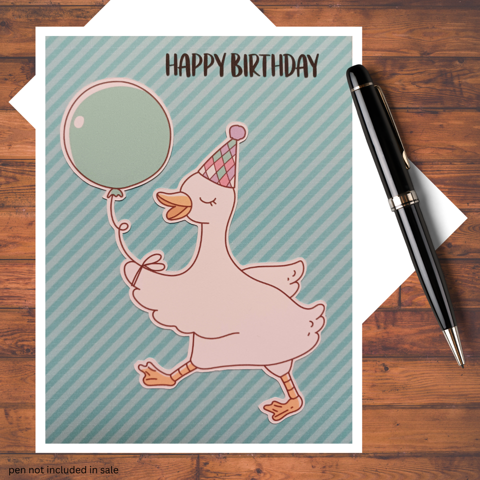 Happy Birthday Party Goose Die Cut Card Kit: DIY Paper Craft A2 Size w ...