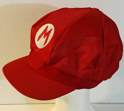 Mario Hat ~ Super Mario Bros Newsboy Cap Cosplay Costume Red ~ Adult ...