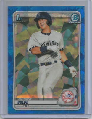 Anthony Volpe RC 2020 1st Bowman Chrome SAPPHIRE REFRACTOR Rookie ...