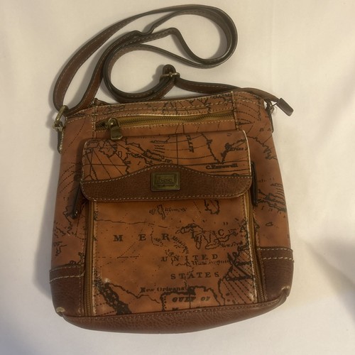 BOC Voyage purse Bag map print Born Concept Rn# 100622 Faux Leather | eBay