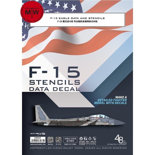 Galaxy 1/48 Scale F-15 Eagle Fighter Data Stencils Decal for Aircraft ...