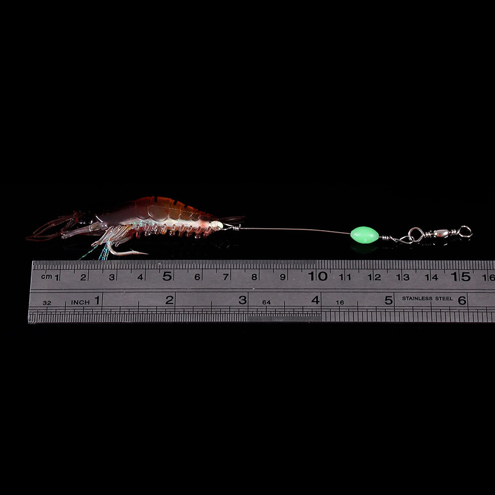 6PCS Lot Luminous Artificial Soft Shrimp Bait Silicone Prawn Fishing Lures Hook | eBay